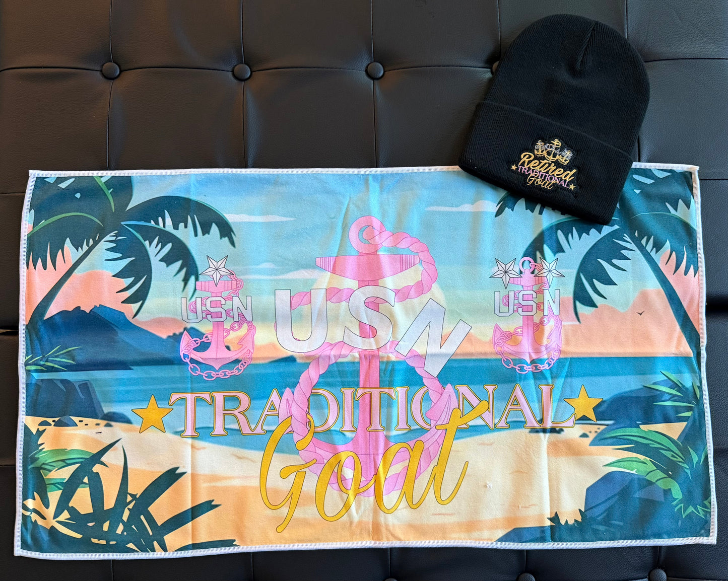 Traditional Goat Towel - Pink (Beanie for size comparison). – Taino ...